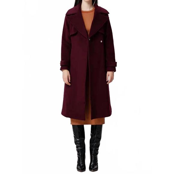 SMART & JOY | Jackets & Coats | New Smart Joy Wool Coat In Bordeaux ...